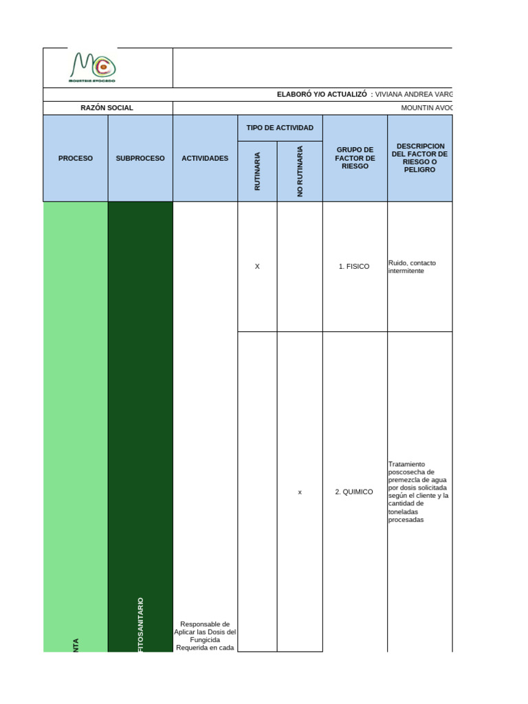 MATRIZ PELIGRO Y RIESGOS | PDF | ruido