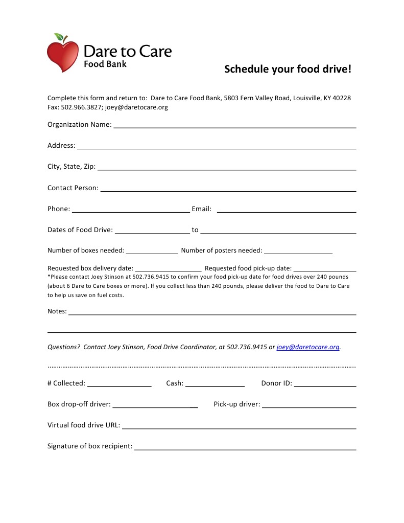 Schedule Your Food Drive Today | PDF