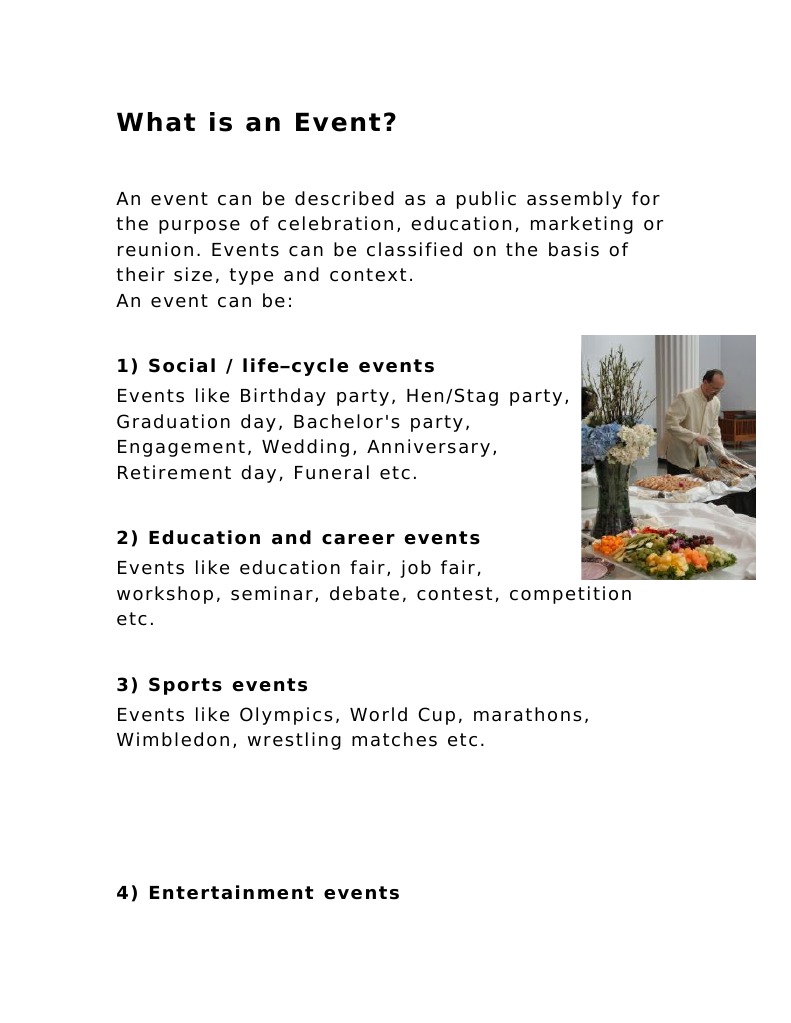 What Is An Event?: 1) Social / Life-Cycle Events | PDF | Business