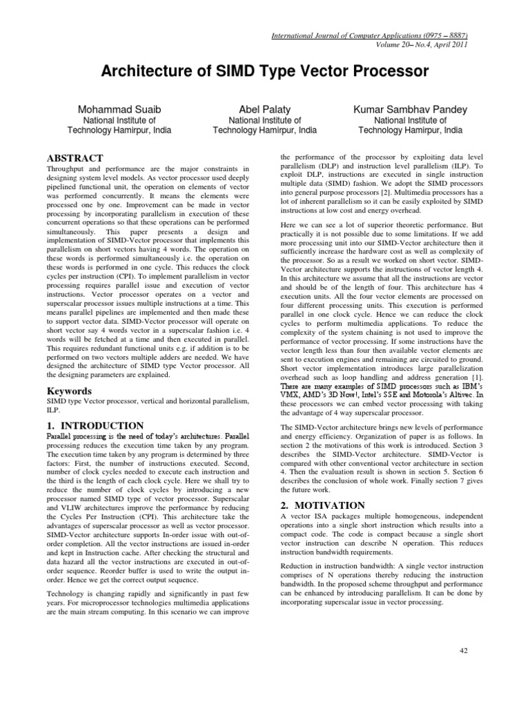 Vector Processors | PDF | Central Processing Unit | Parallel Computing