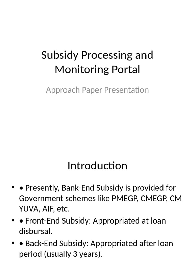 Subsidy Processing Monitoring Portal | PDF | Subsidy | Receipt