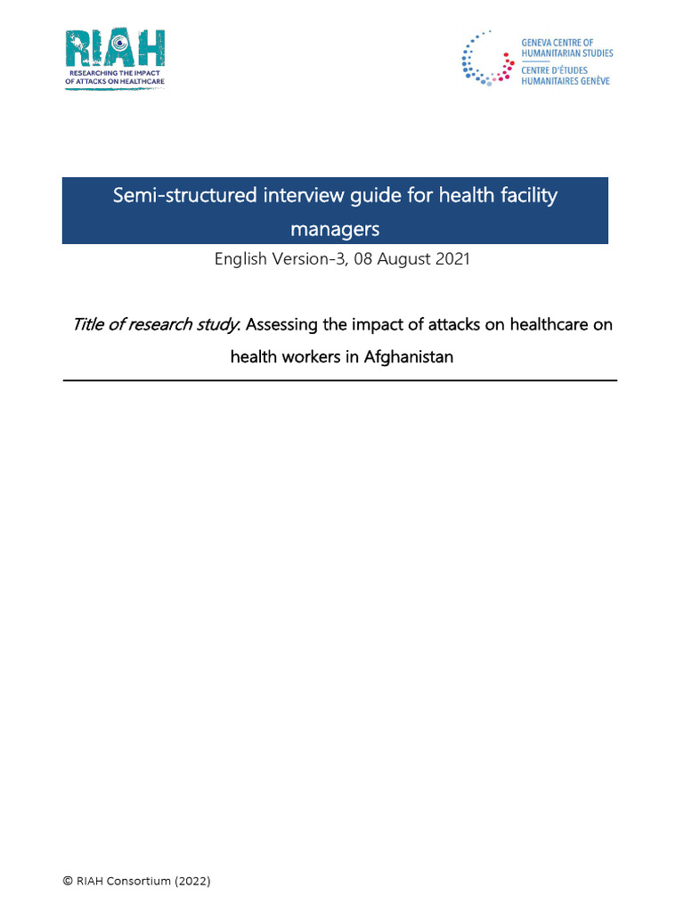 Afghanistan Survey Health Facility Manager 080821 For Website AM22 ...