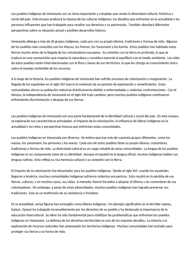 Los Pueblos Indígenas De Venezuela Pdf Gente Indígena Venezuela 6618