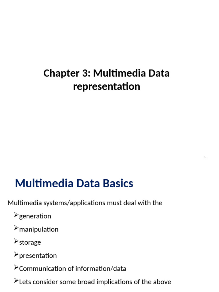 Multimedia Data Representation Overview | PDF | Sampling (Signal ...