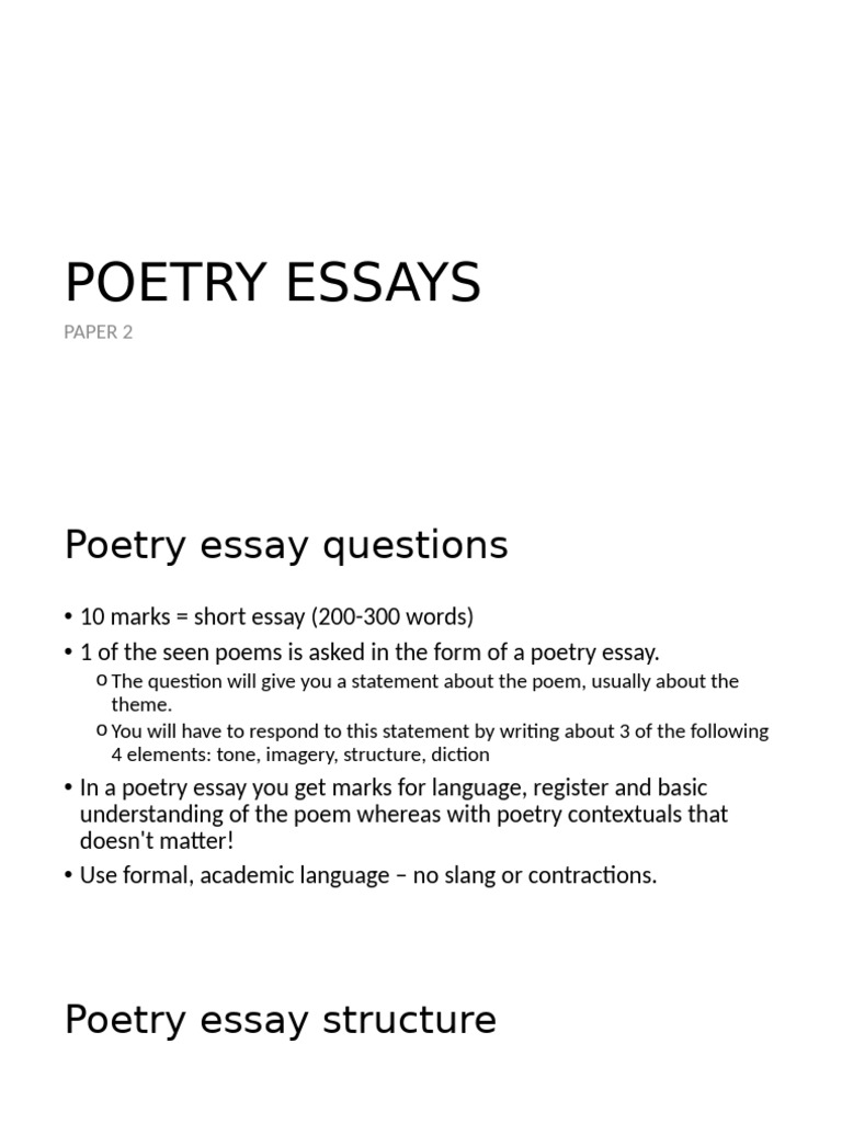 How To Answer Poetry Essays | PDF | Essays | Poetry
