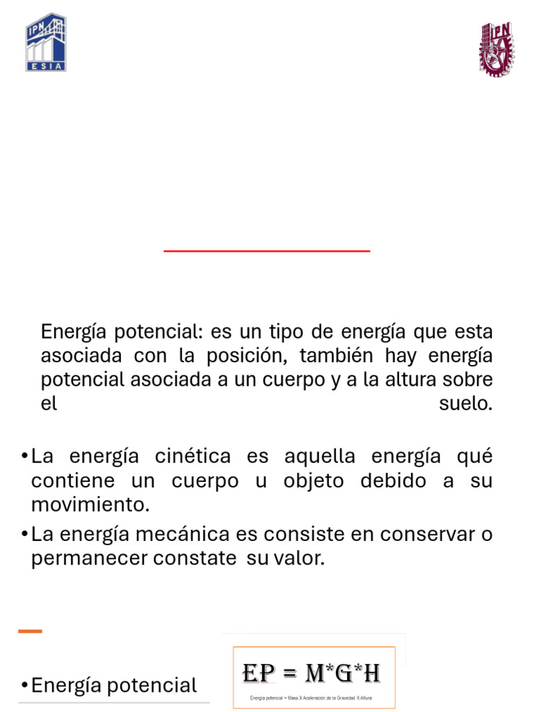 Energía Potencial y Cinética en Física | PDF | Energía potencial | Masa