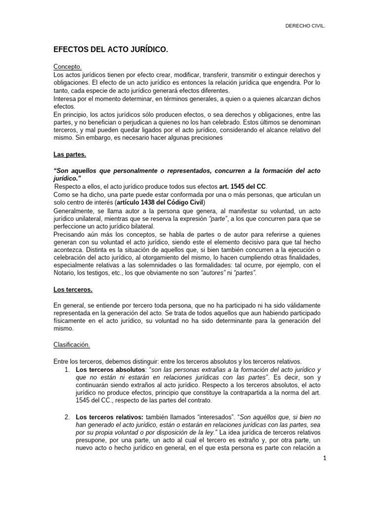 Efectos e Ineficacia Del Acto Jurídico. | PDF | Nulo (ley) | Ley de hipotecas