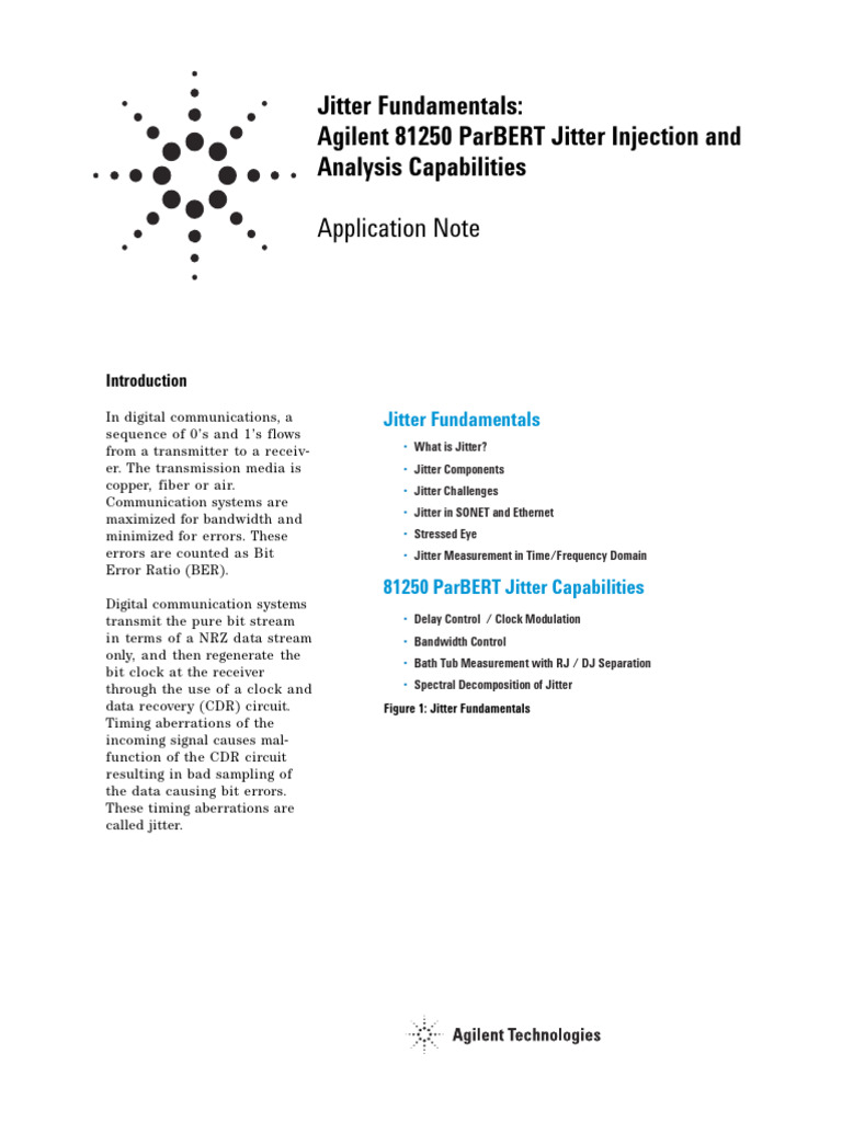 Jitter Fundamentals Agilent 81250 ParBERT Jitter Injection and Analysis ...
