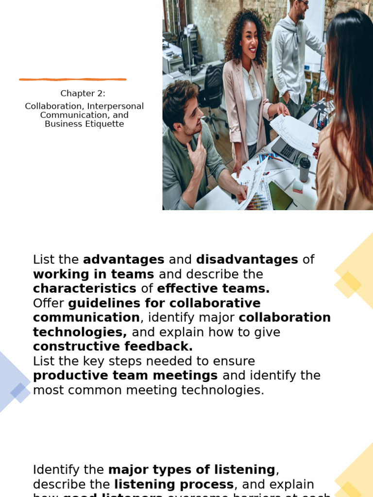 Chapter 2 Collaboration, Interpersonal Communication, and Business ...