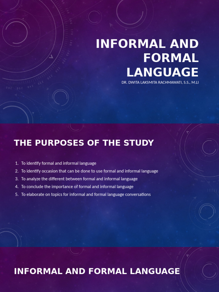 Informal and Formal Language | PDF | Verb | Subject (Grammar)