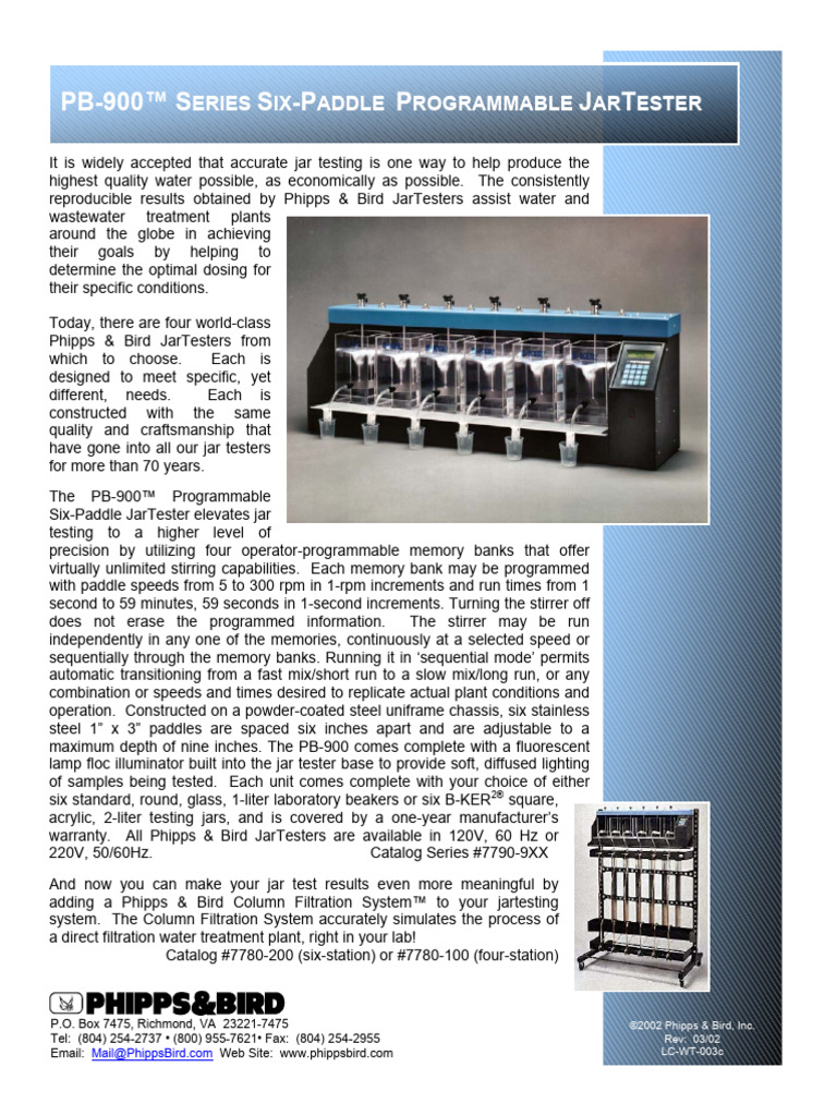 PB900 Equipo de Floculacion | PDF