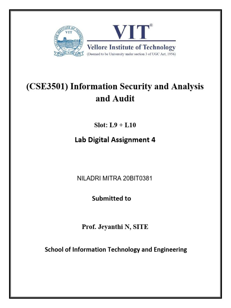 20BIT0381 Digital Assignment 4 | PDF