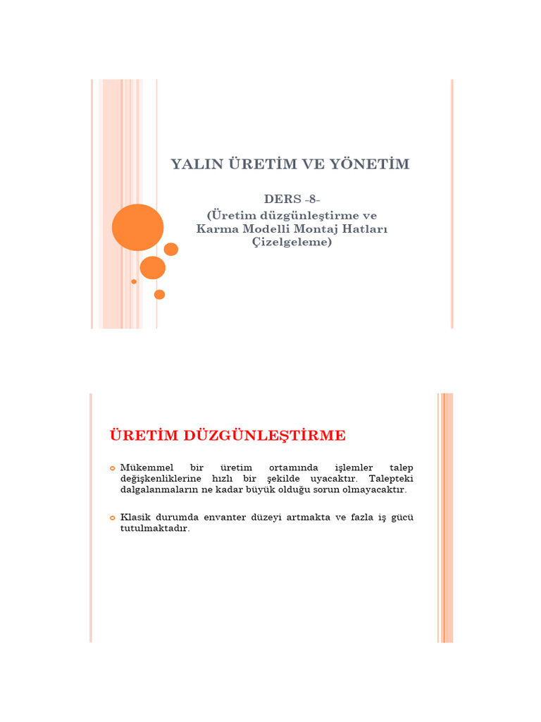 YalŤn Šretim Y"netim 8 | PDF