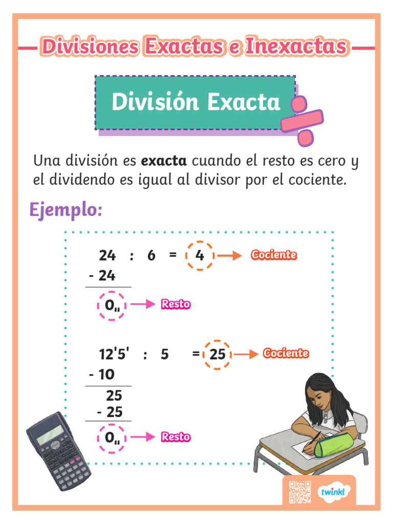Ejemplos de Divisiones Exactas e Inexactas | PDF