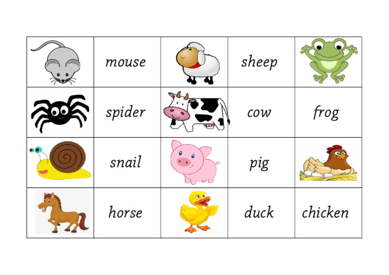 FARM ANIMALS Memory Game | PDF