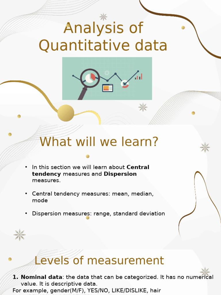 Analysis of Quantitative Data | PDF | Level Of Measurement ...