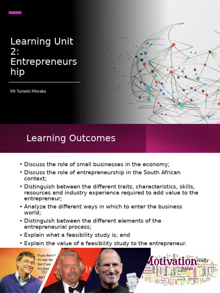 Learning Unit 2 | PDF | Entrepreneurship | Franchising