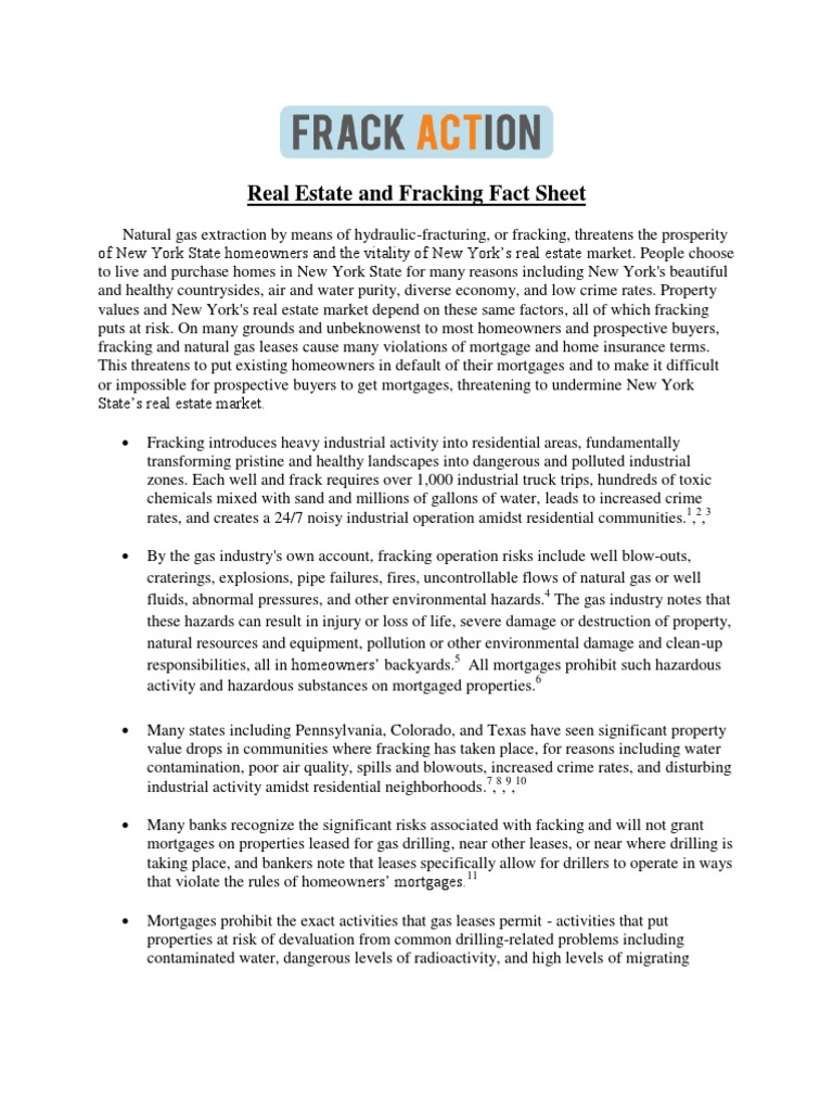 Real Estate Fact Sheet | PDF | Hydraulic Fracturing | Blowout (Well ...