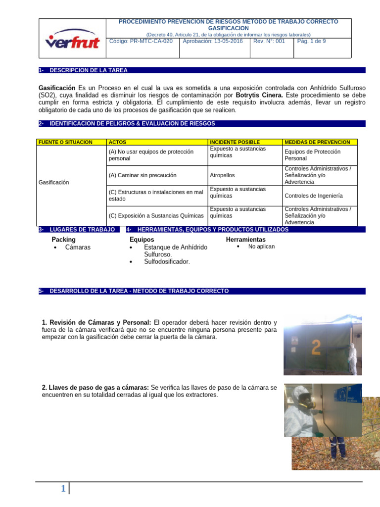 PR-MTC-CA-020 - CARTILLA DE SEGURIDAD - Método Trabajo Correcto Gasificación - Version ...