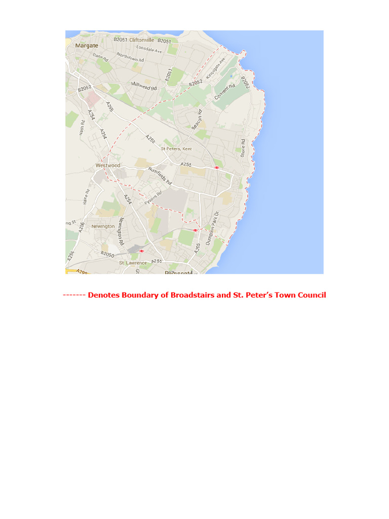Map Denoting Boundary of Broadstairs and S Peters Town Council | PDF