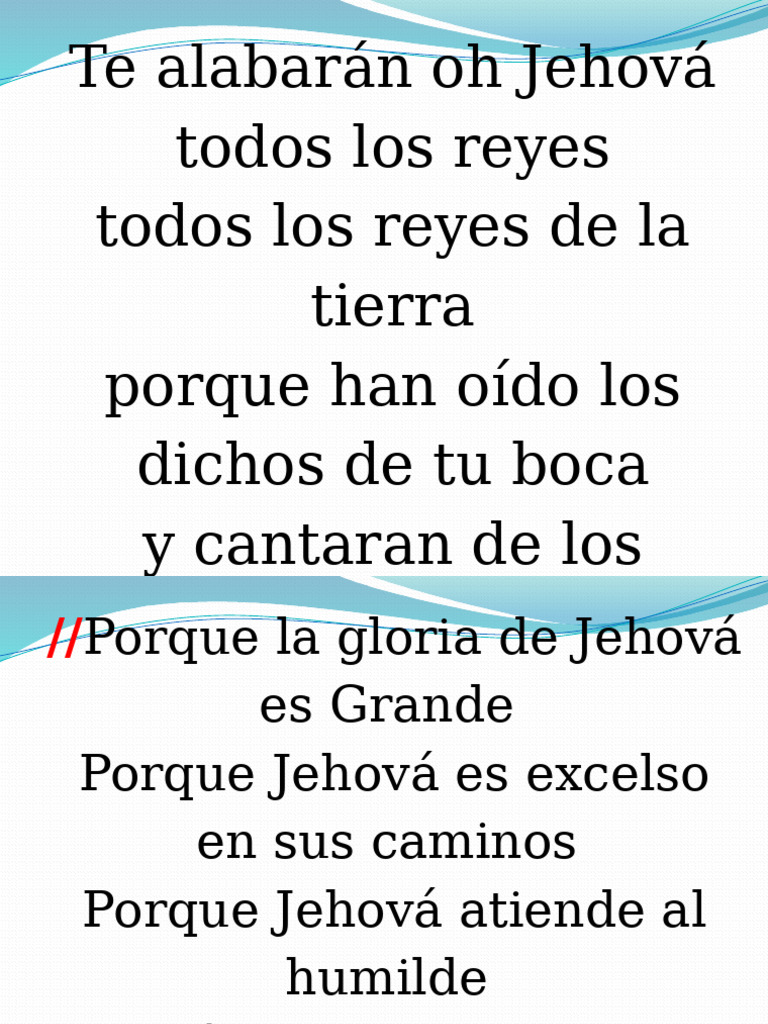 Te Alabaran Oh Jehova | PDF