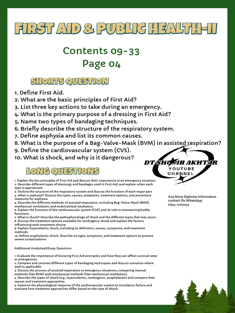 First Aid Principles and Emergency Care | PDF | Shock (Circulatory ...