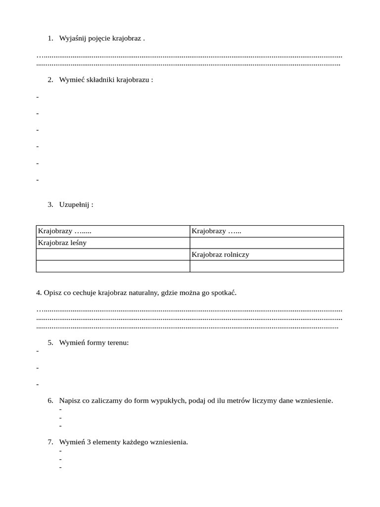 Przyroda Dział 7 Krajobrazy, Teren | PDF