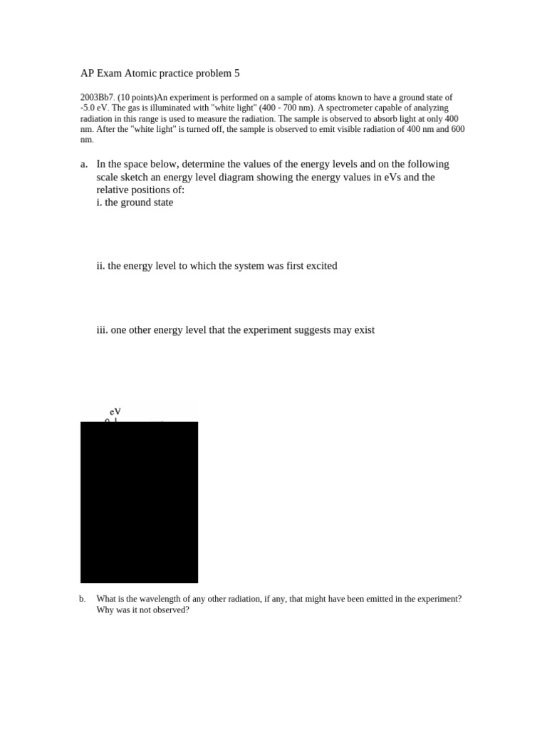 AP Exam Atomic Practice Problem 5 | PDF