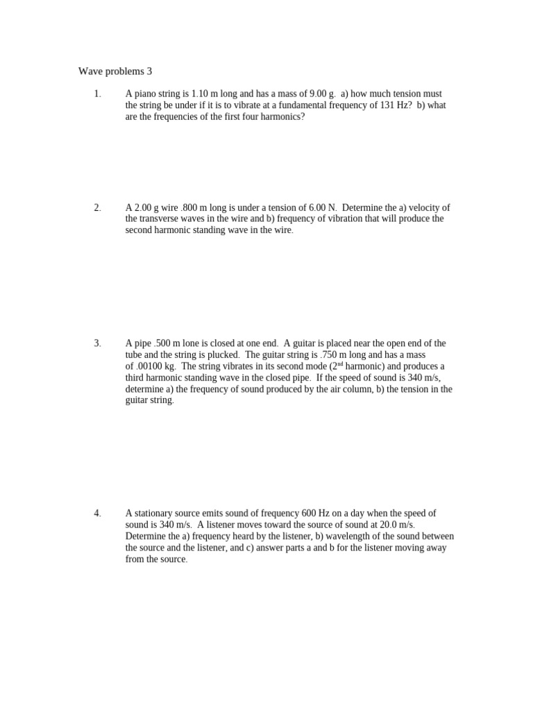 Wave Problems 3a | PDF