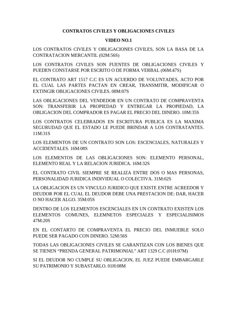 Contratos Civiles y Obligaciones Civiles | PDF | Derecho y economía ...