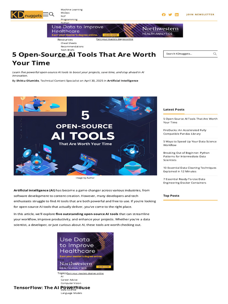 5 Open-Source AI Tools That Are Worth Your Time | PDF | Artificial Intelligence | Intelligence ...