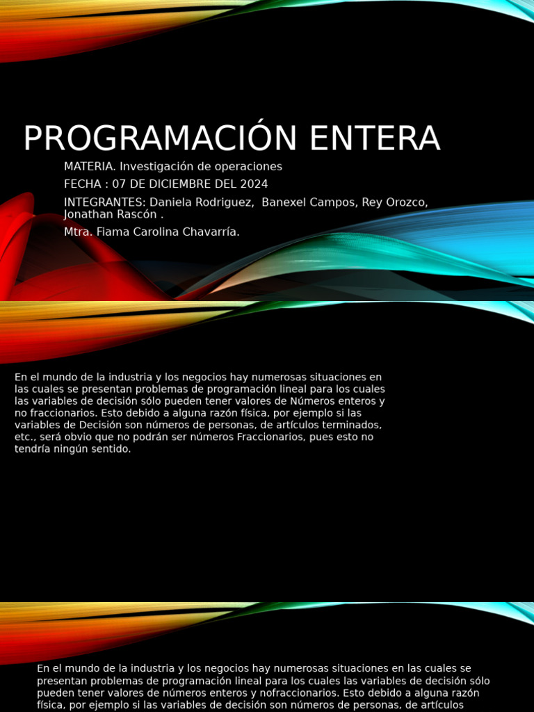 Introducción a la Programación Entera | PDF | Programación lineal ...
