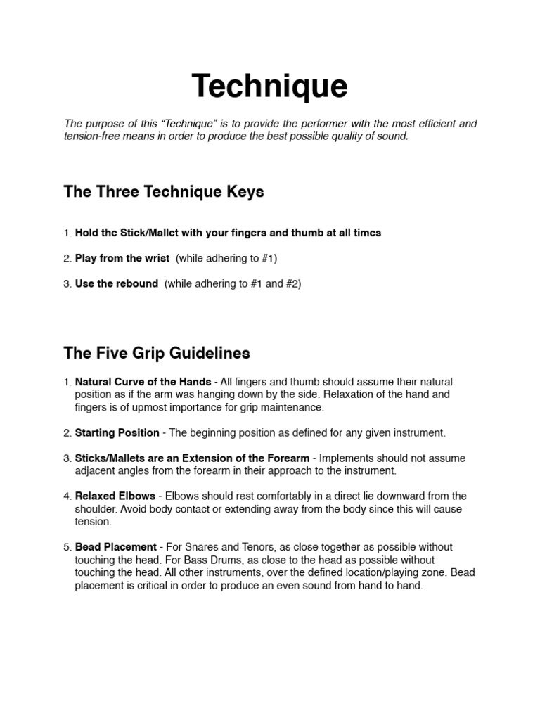 Marching Percussion Technique Packet | PDF