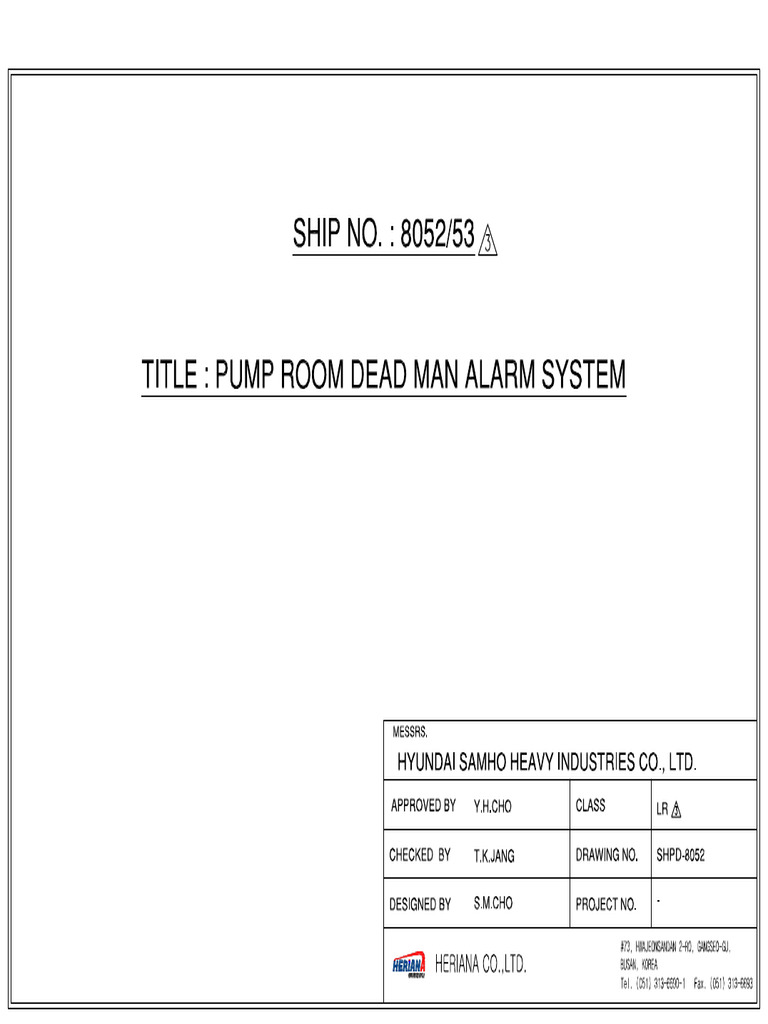 8052 E-47 6N2522124 Pump Room Deadman Alarm System | PDF