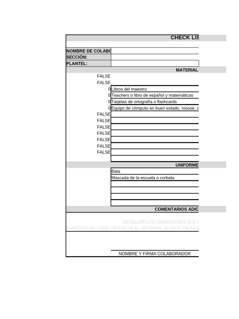 Check List Material Academico 25 | PDF