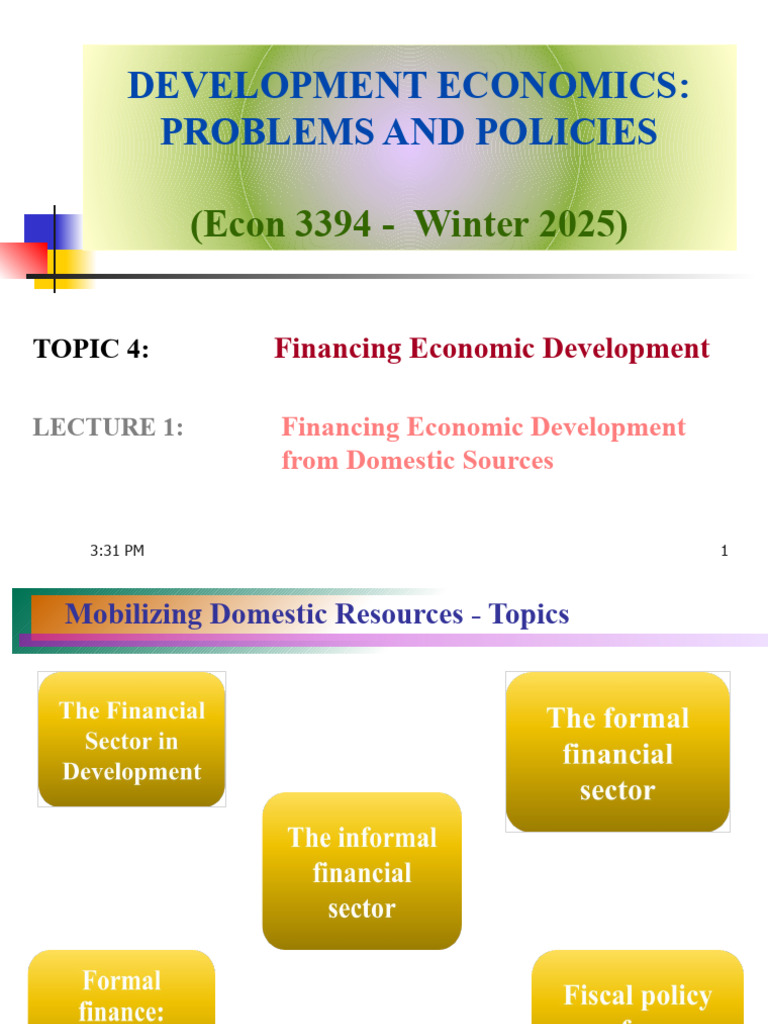 Econ3394 W25 Lec-4.1 | PDF | Taxes | Central Banks