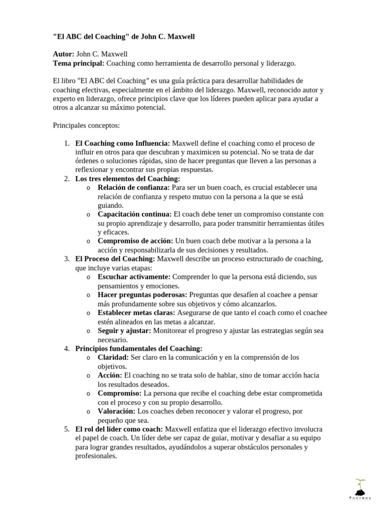 El ABC Del Coaching | PDF | Liderazgo | Desarrollo personal