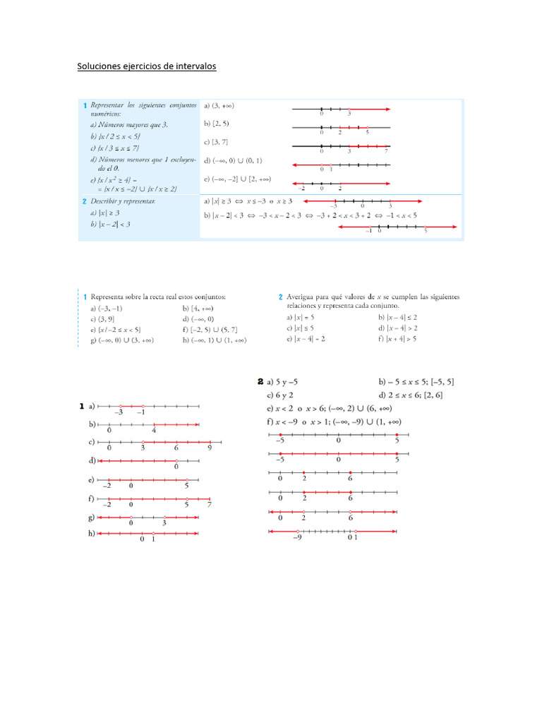 2 - 1 - Solucines Ejercicios de Intervalos | PDF