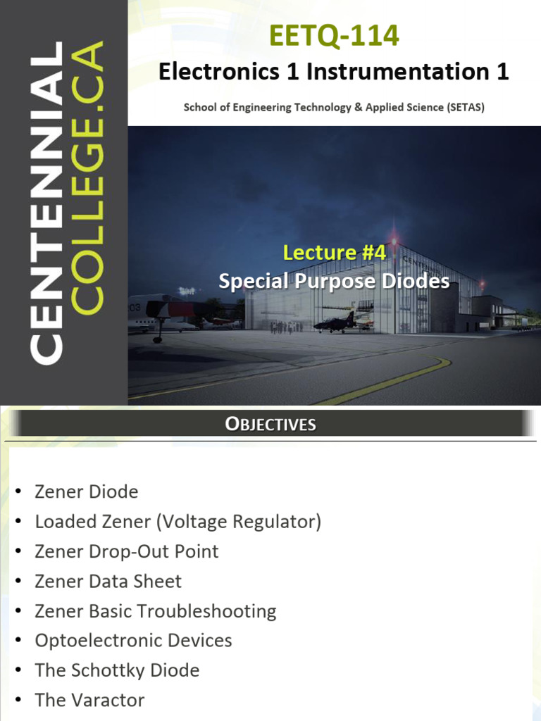 EETQ 114 Lec 4 - Special Purpose Diodes | PDF | Diode | Semiconductors