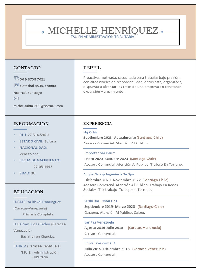 CV Michelle Henríquez | PDF