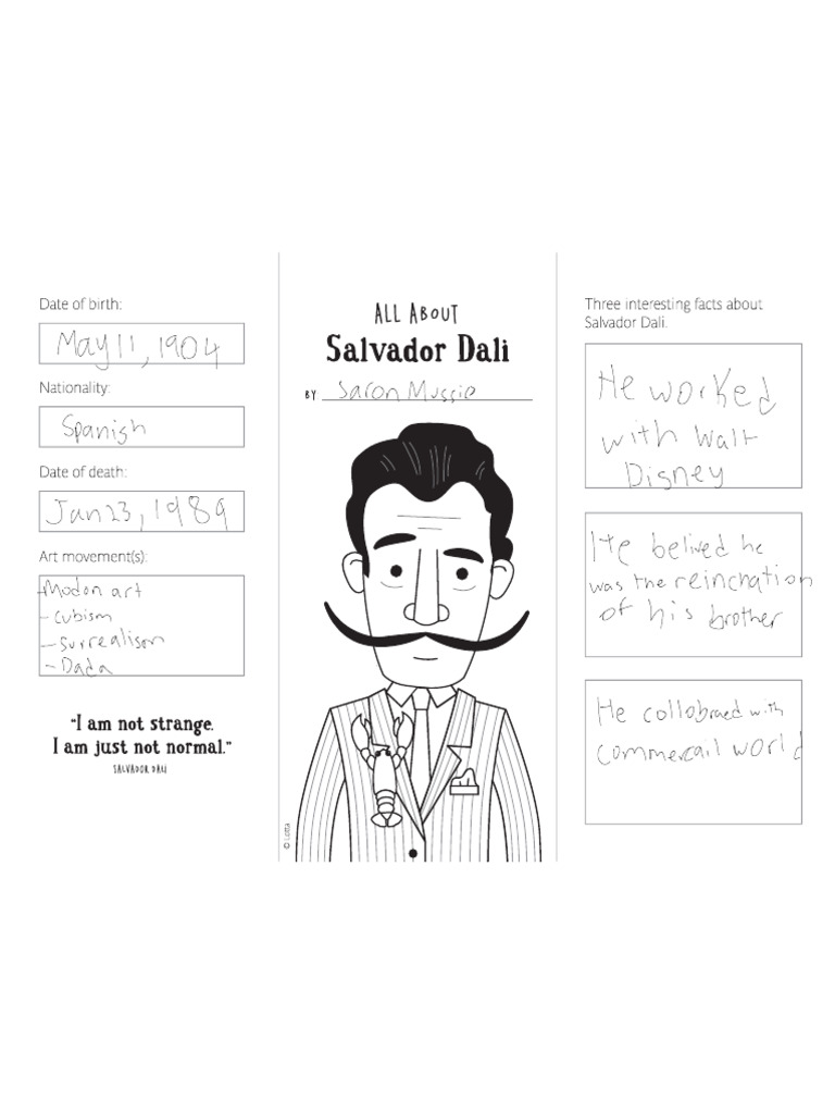 Lotta Famous Artist Research Brochures | PDF