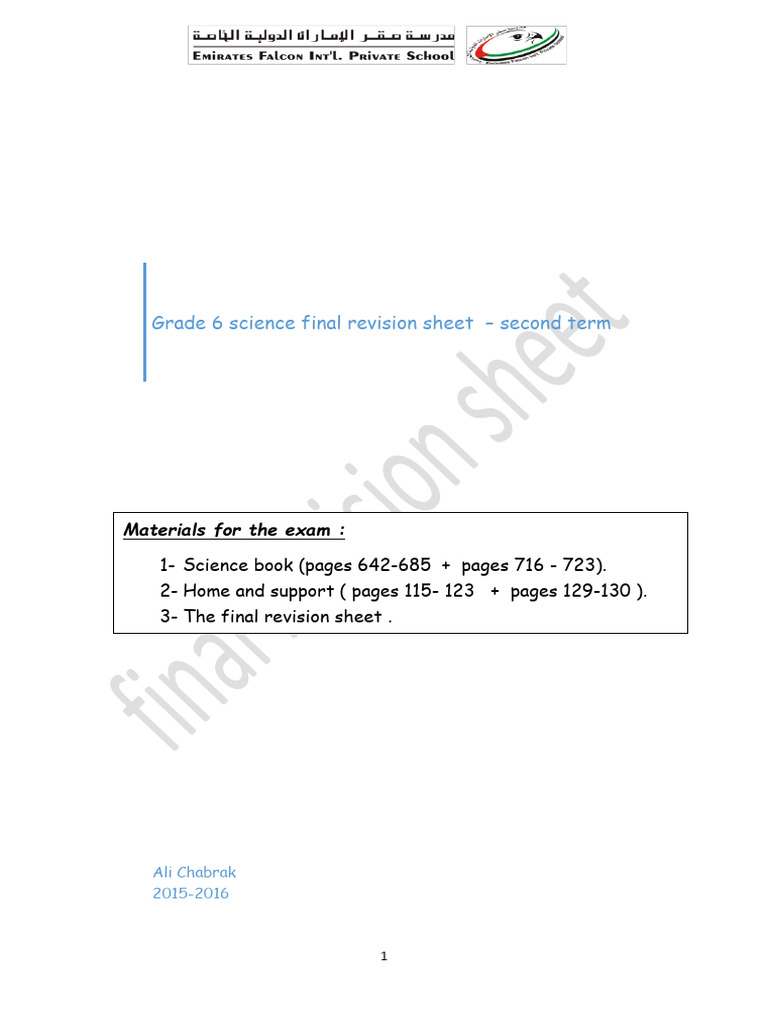 Science Revision +material +booklet g6 | PDF | Waves | Light