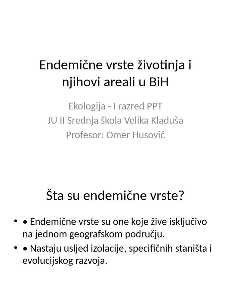 Endemicne Zivotinje BiH | PDF