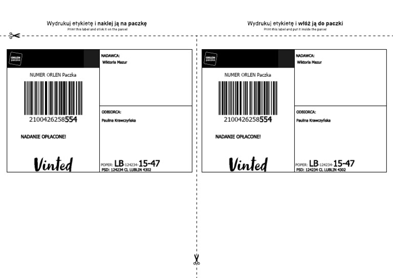 Vinted Etykieta 341235676 | PDF