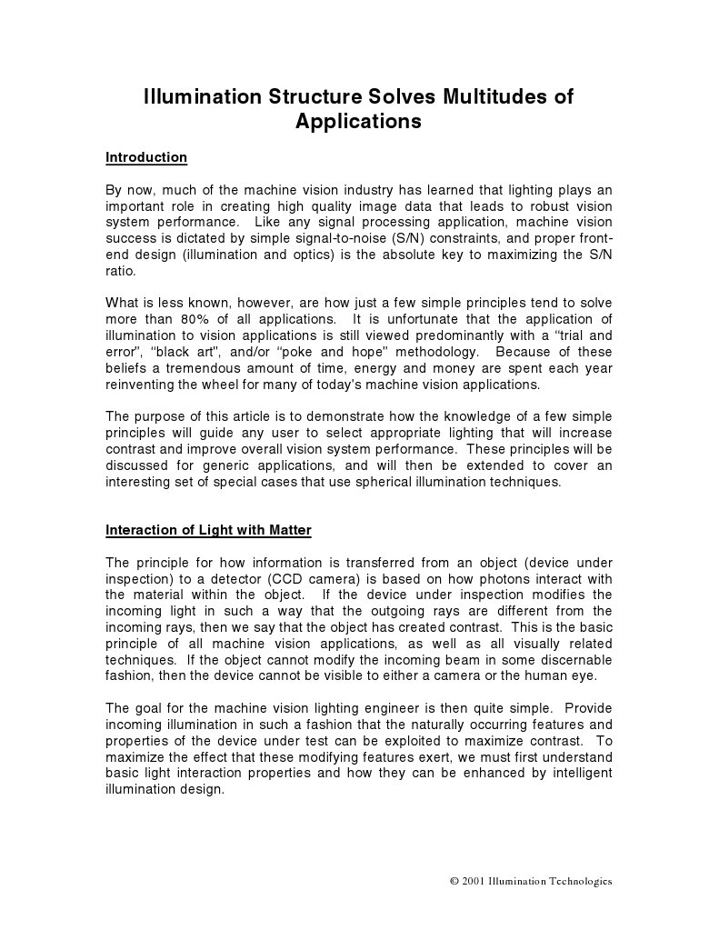 Illumination Structure Solves Multitudes of Applications | PDF | Lens ...