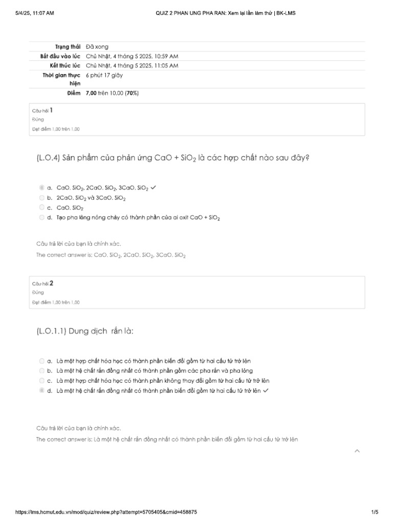 quizz 2 cnvl lần 2 | PDF