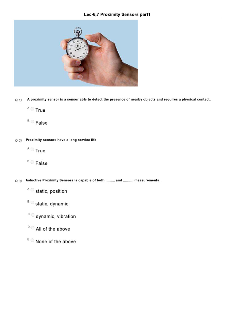 Lec-6,7 Proximity Sensors | PDF