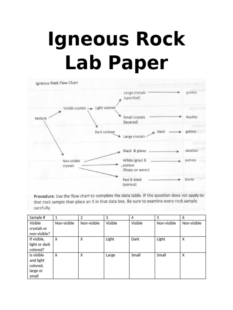 (Igneous Lab) Igneous Lab Sheet | PDF | Igneous Rock | Magma