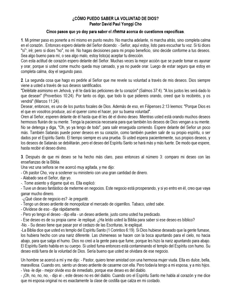 Cómo Puedo Saber La Voluntad de Dios | PDF | Oración | Dios