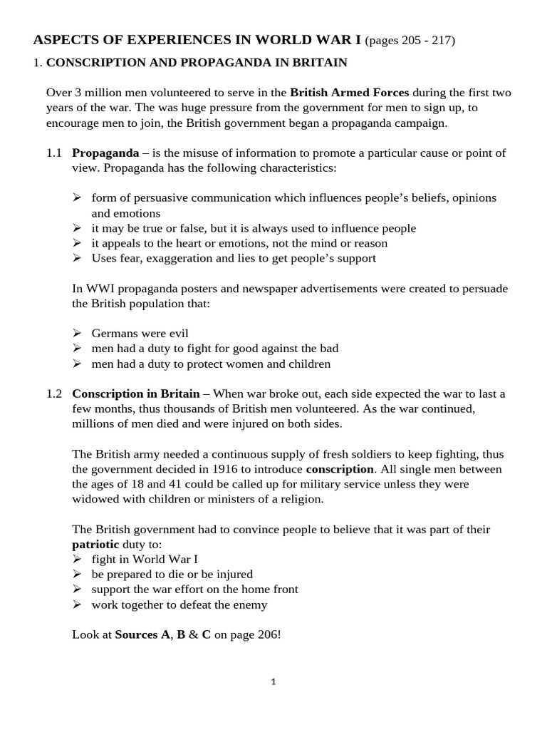 4.2B - Aspects of Experiences in World War I | PDF | Trench Warfare ...
